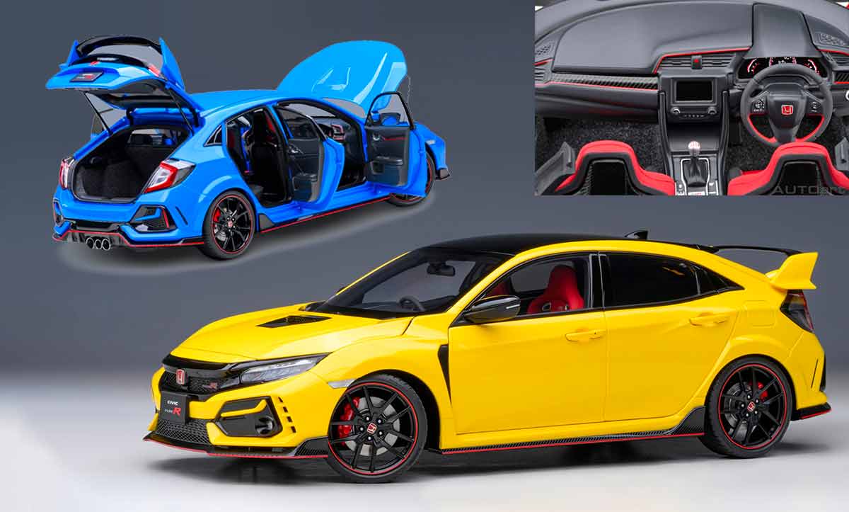1/18 : Nouveaux coloris pour la Honda Civic Type R FK8 AUTOart - PDLV